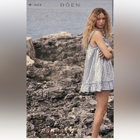 Doen | Dresses | Doen Small Janie Blue Checkered Dress | Poshmark